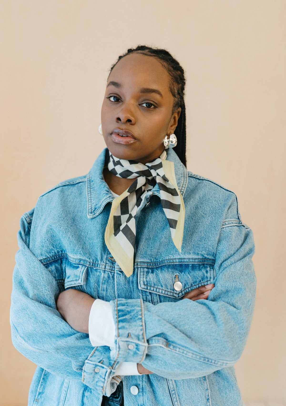 Cotton Square Scarf in Black Checkerboard – TBCo