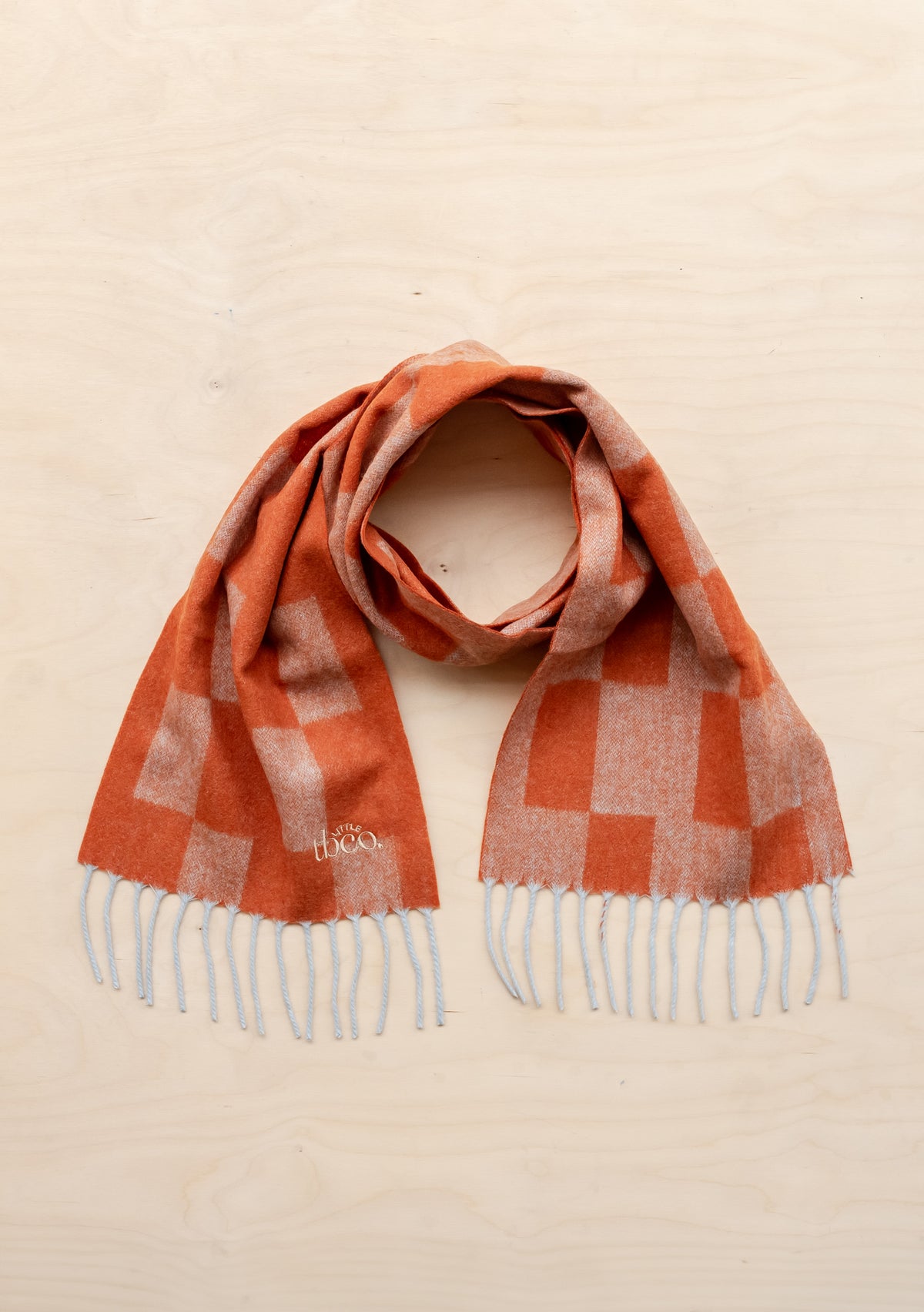 Lambswool Kids Scarf in Orange Checker – TBCo