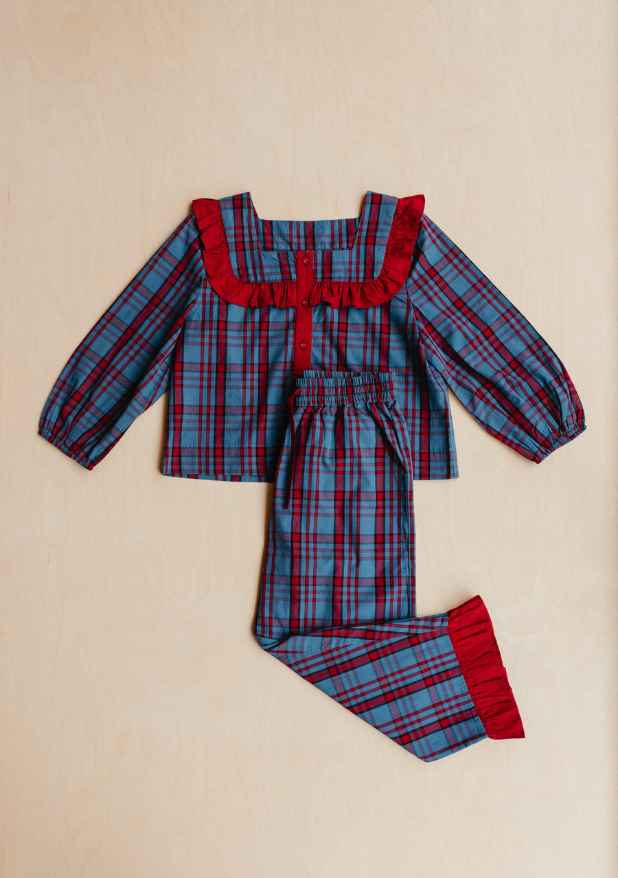Cotton Pajamas in Navy Tartan – TBCo