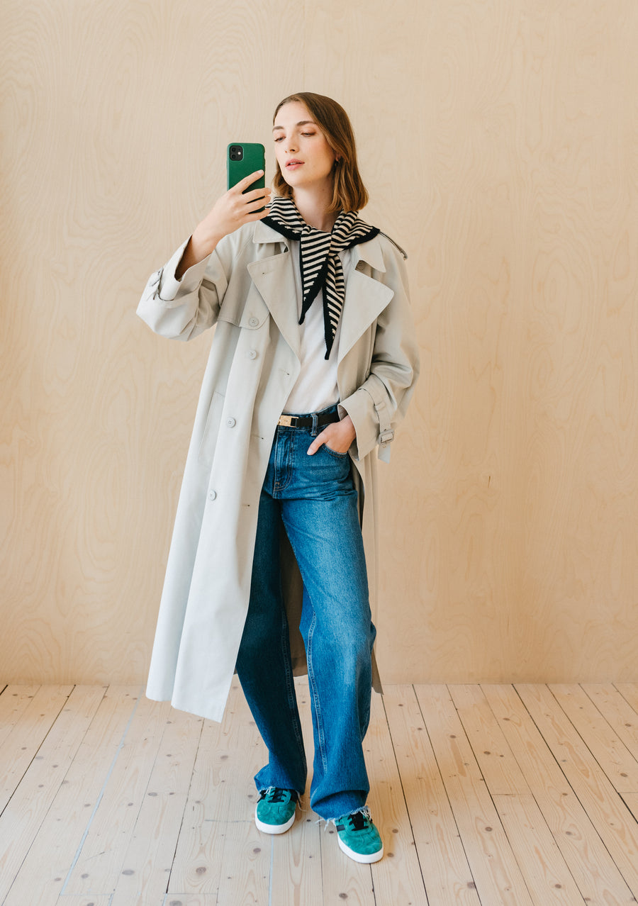 Merino Triangle Scarf in Black Stripe – TBCo